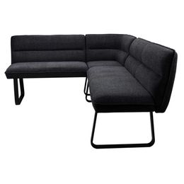 Mid.you Eckbank, Dunkelgrau, Metall, Textil, 7-Sitzer, seitenverkehrt montierbar, L-Form, 213x167.5 cm, Esszimmer, B&auml;nke, Eckb&auml;nke