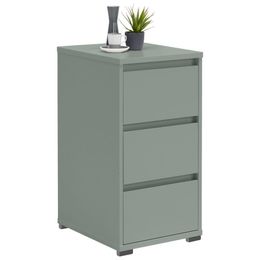 CARRYHOME Nachtschrank, Graugr&uuml;n, Kunststoff, 3 Schublade(n) Schubladen, 40.1x78.9x48 cm, Schlafzimmer, Nachttische
