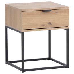 Boxxx Nachtschrank, Schwarz, Eiche, Metall, Holzwerkstoff, 1 Schublade(n) Schubladen, 42.5x52x38.5 cm, Typenauswahl, Schlafzimmer, Nachttische