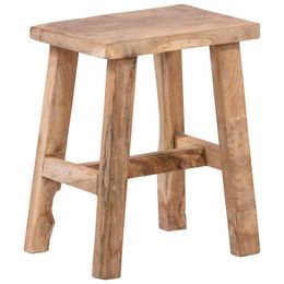 Ambia Garden Hocker, Natur, Holz, Teakholz, massiv, rechteckig, 25x45x35 cm, Wohnzimmer, Hocker, Sitzhocker