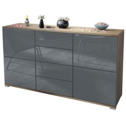 Vladon SIDEBOARD Rova Grau Hochglanz