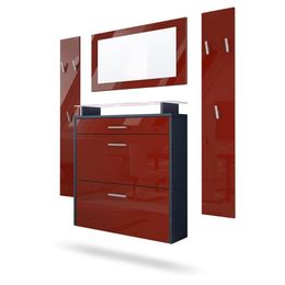 Vladon GARDEROBE Malea Fronten in Bordeaux Hochglanz