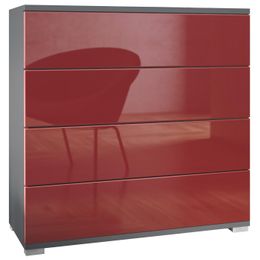 Vladon KOMMODE Pavos Bordeaux Hochglanz