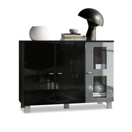 Vladon SIDEBOARD Denjo T&uuml;r in Grau Hochglanz
