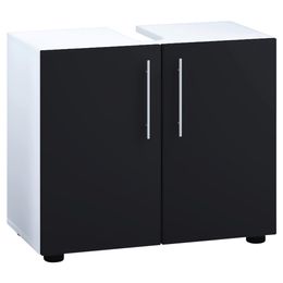 Waschbeckenunterschrank Flandu II Wei&szlig;/Schwarz
