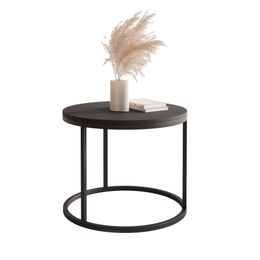COUCHTISCH 50 cm rund Schwarz, Schwarz Gestell
