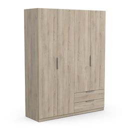 Demeyere KLEIDERSCHRANK mit 4 T&uuml;ren und 2 Schubladen Ghost - L157,3 cm