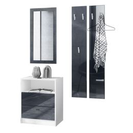 Vladon GARDEROBE Pino Schwarz Hochglanz