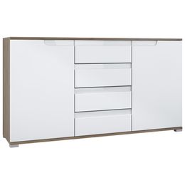 Vladon SIDEBOARD Sylt Wei&szlig; matt / Wei&szlig; Hochglanz