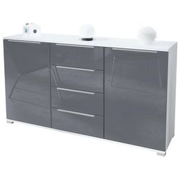 Vladon SIDEBOARD Linio Grau Hochglanz