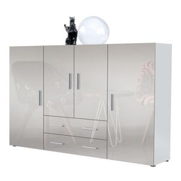Vladon HIGHBOARD Nora Front in Sandgrau Hochglanz