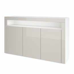 Vladon SIDEBOARD Valencia Sandgrau Hochglanz / Sandgrau Hochglanz