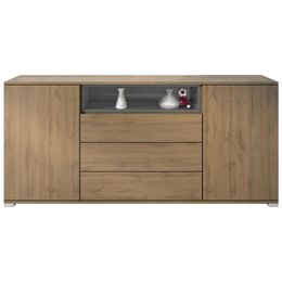 Vladon SIDEBOARD Skadu Grau Hochglanz