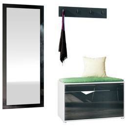 Vladon GARDEROBE Hanko Schwarz Hochglanz