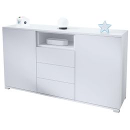 Vladon SIDEBOARD Skadu Wei&szlig; Hochglanz