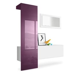 Vladon GARDEROBE Carlton Paneel in Brombeer Hochglanz