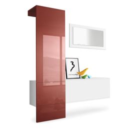 Vladon GARDEROBE Carlton Paneel in Bordeaux Hochglanz