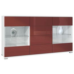 Vladon SIDEBOARD Bari Bordeaux Hochglanz