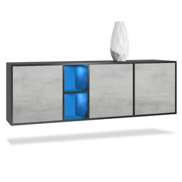 Vladon SIDEBOARD Cuba T&uuml;ren in Beton Oxid Optik