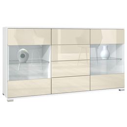 Vladon SIDEBOARD Bari Creme Hochglanz