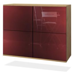 Vladon KOMMODE Rova Bordeaux Hochglanz