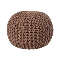 Homescapes STRICK-POUF braun, 40/40/35 cm