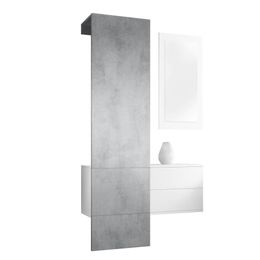 Vladon GARDEROBE Carlton Paneel in Beton Oxid Optik