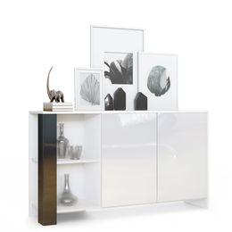 Vladon SIDEBOARD Canto Schwarz Hochglanz