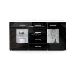 Vladon SIDEBOARD Noah Schwarz Hochglanz