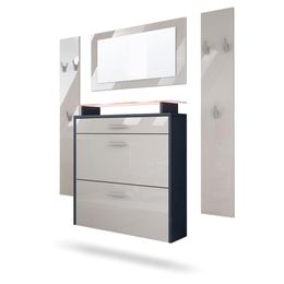 Vladon GARDEROBE Malea Fronten in Sandgrau Hochglanz