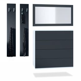 Vladon GARDEROBE Horizon Schwarz matt