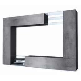 Vladon WOHNWAND Mirage Front in Beton dunkel Optik