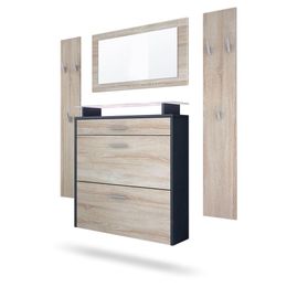 Vladon GARDEROBE Malea Fronten in Eiche s&auml;gerau