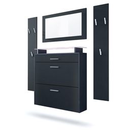 Vladon GARDEROBE Malea Fronten in Schwarz matt