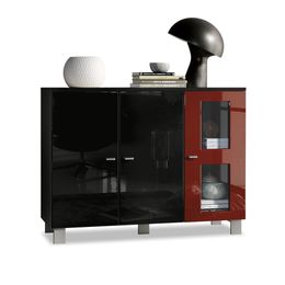 Vladon SIDEBOARD Denjo T&uuml;r in Bordeaux Hochglanz