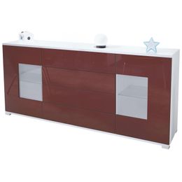 Vladon SIDEBOARD Gr&ouml;mitz Bordeaux Hochglanz