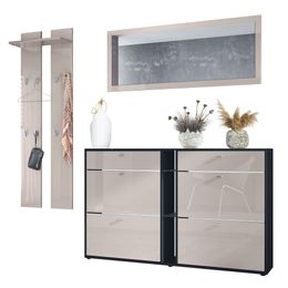 Vladon GARDEROBE Orlando Sandgrau Hochglanz