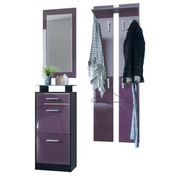 Vladon GARDEROBE Loret Front in Brombeer Hochglanz