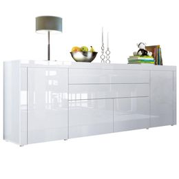Vladon SIDEBOARD La Paz Wei&szlig; Hochglanz / Wei&szlig; Hochglanz