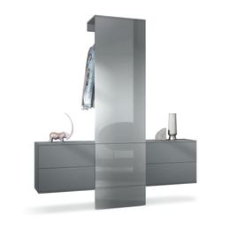 Vladon GARDEROBE Carlton Paneel in Grau Hochglanz