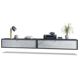 Vladon LOWBOARD Lana Fronten in Beton Oxid Optik
