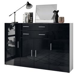 Vladon HIGHBOARD Aron Fronten in Schwarz Hochglanz
