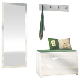 Vladon GARDEROBE Hanko Wei&szlig; Hochglanz