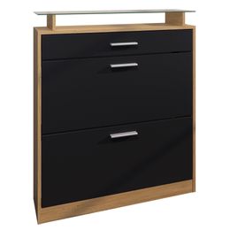 Vladon SCHUHSCHRANK Loret Schwarz matt