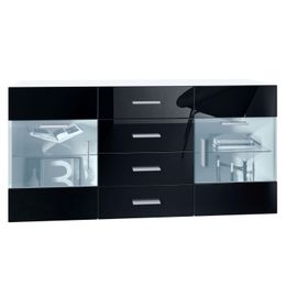 Vladon SIDEBOARD Carlos Schwarz Hochglanz