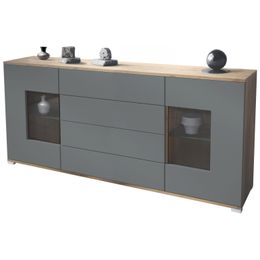 Vladon SIDEBOARD Gr&ouml;mitz Graphit Seidenmatt
