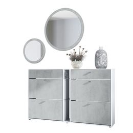 Vladon GARDEROBE Florence Beton Oxid Optik