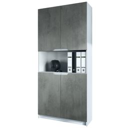 Vladon B&Uuml;ROSCHRANK Logan Fronten in Beton Dunkel Optik