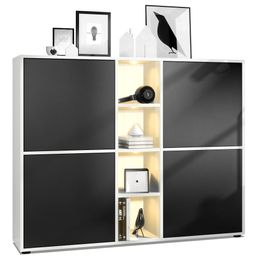 Vladon HIGHBOARD Cuba T&uuml;ren in Schwarz matt