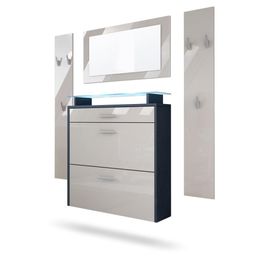 Vladon GARDEROBE Malea Fronten in Sandgrau Hochglanz